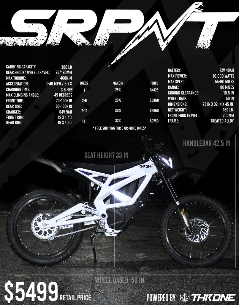 THRONE CYCLES THRONE SRPNT 10000 W Moto eBike 70x100 / 80x100 0ff-road ...