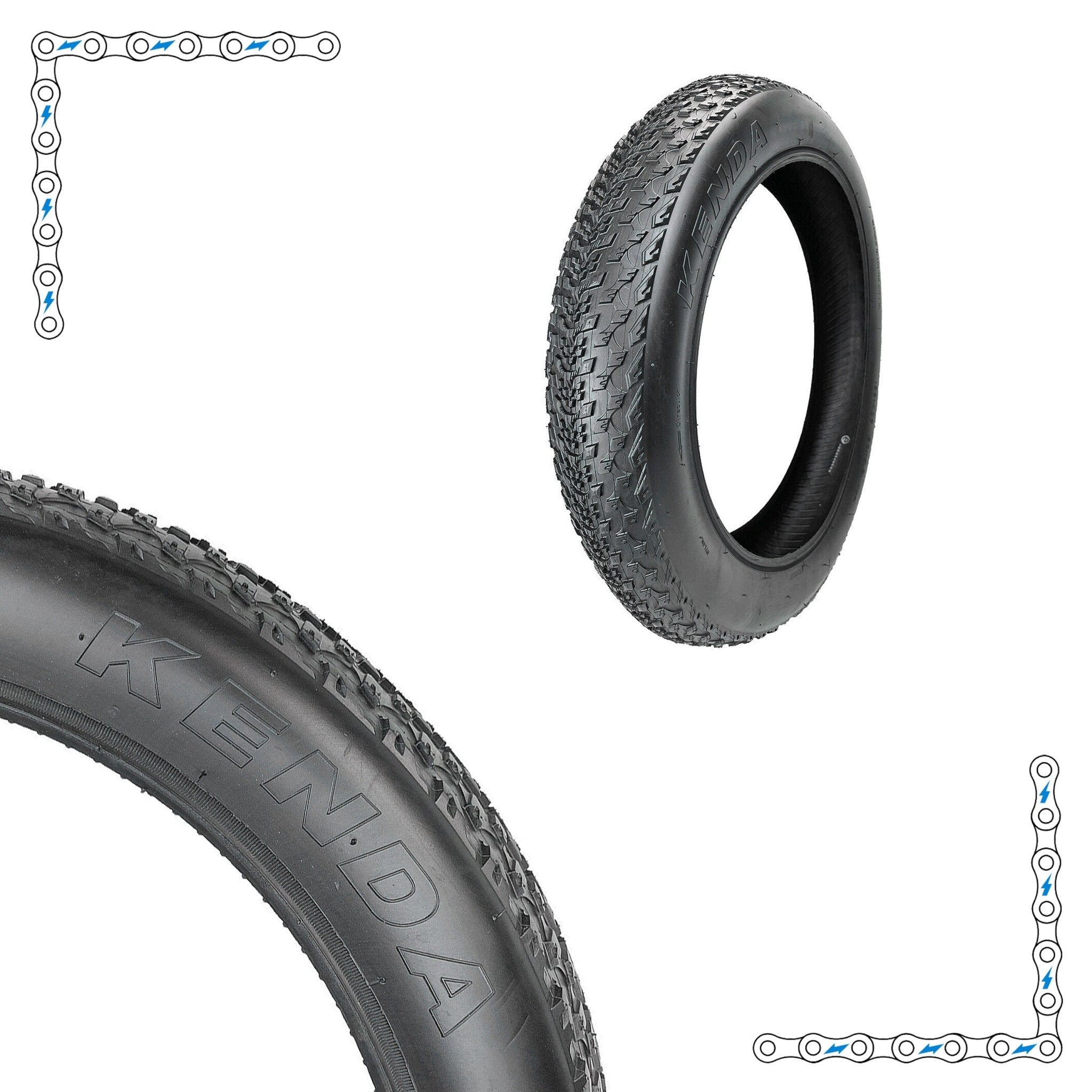 eBike Tires 24" x 4" Kenda Knobby for Fat Tire Electric Bike by eBike ...